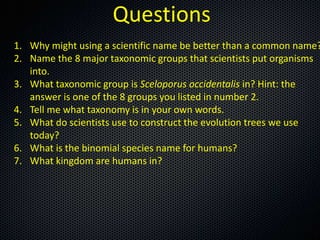 Taxonomy Presentation | PPT