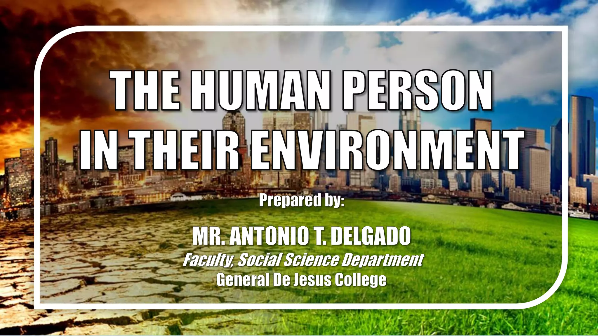 The Human Person in Their Environment | PDF