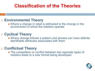 04 theories and classification of retailing | PPTX