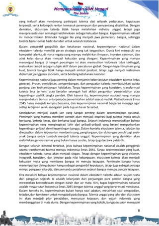 Transformasi Talenta Nasional untuk Mewujudkan SDM Unggul | PDF