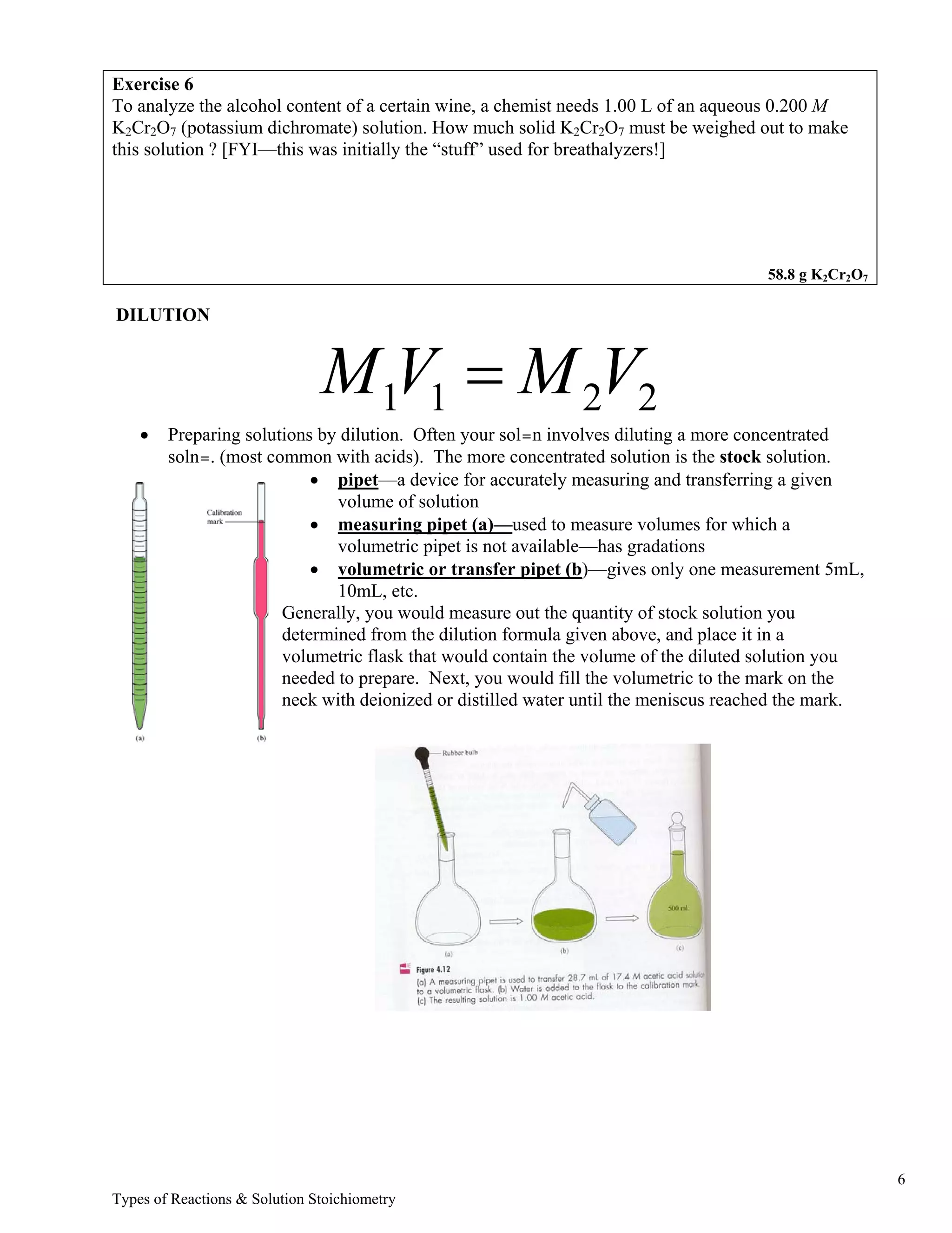 04 types of chemical reactions & solution stoich | PDF