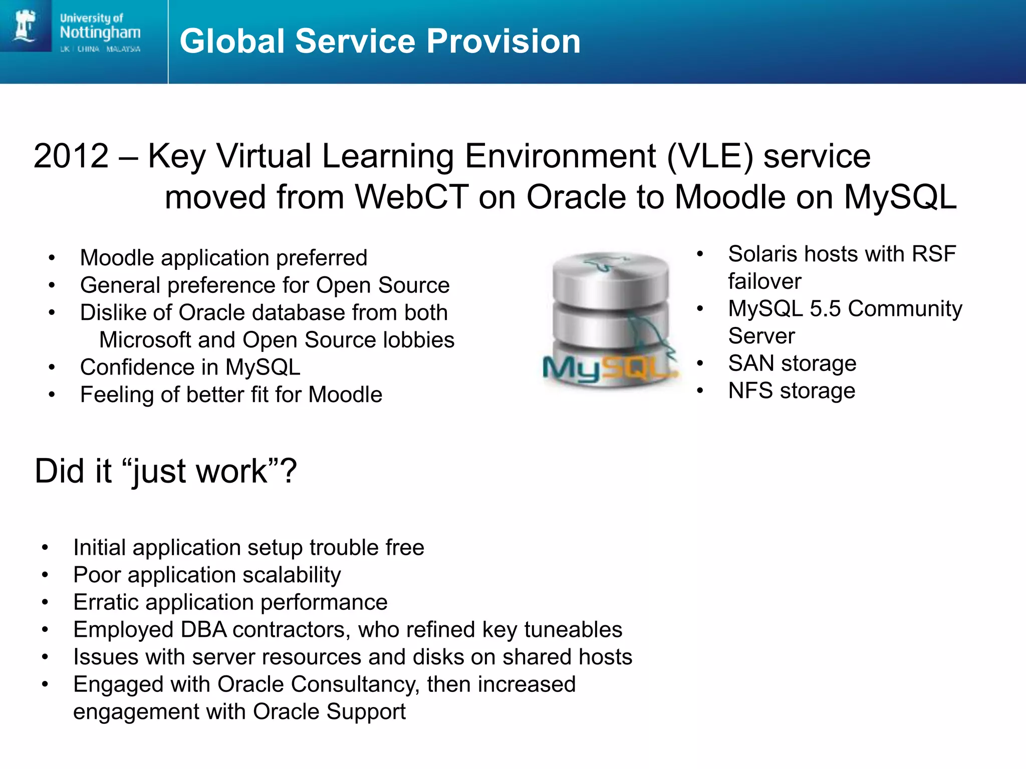 MySQL @ the University Of Nottingham | PPT