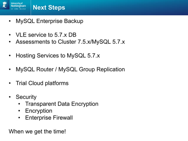 MySQL @ the University Of Nottingham | PPT