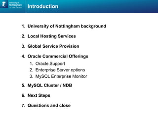 MySQL @ the University Of Nottingham | PPT