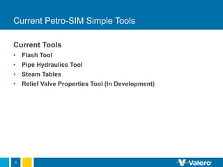 Valero Petro-SIM simple tools | PDF