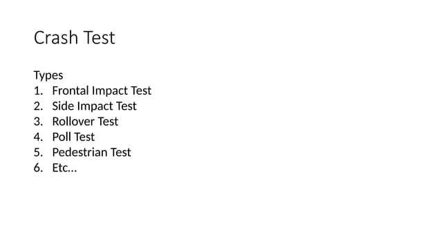 vehicle testing and instrumentation for presentation | PPTX