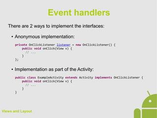 Android App Development - 04 Views and layouts | ODP