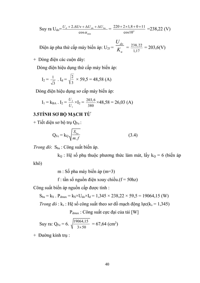Đề tài: Thiết kế bộ chỉnh lưu Thyristor điều khiển động cơ một chiều | PDF