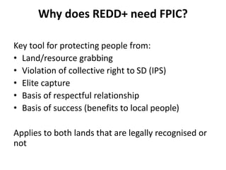 Why does REDD+ need FPIC? | PPTX