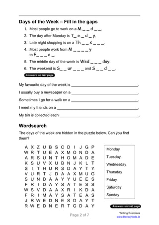 04 writing days and months | PDF