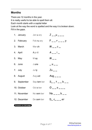 04 writing days and months | PDF