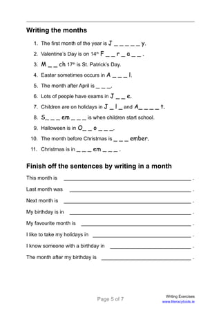 04 writing days and months | PDF