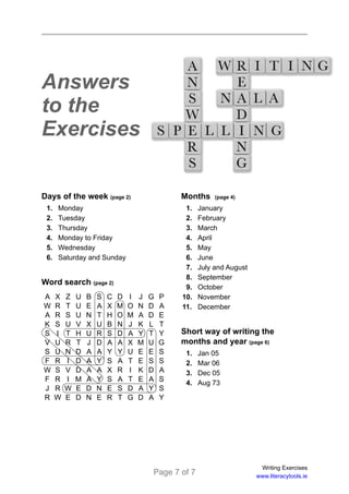 04 writing days and months | PDF