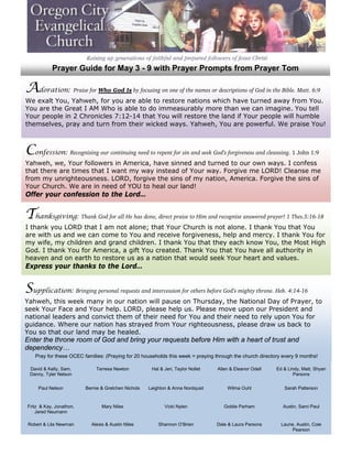 05 03 09 Prayer Sheet Tom | PDF