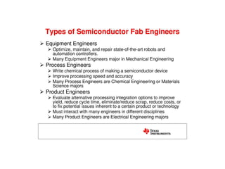 Semiconductor Manufacturing Fab Engineers | PPTX