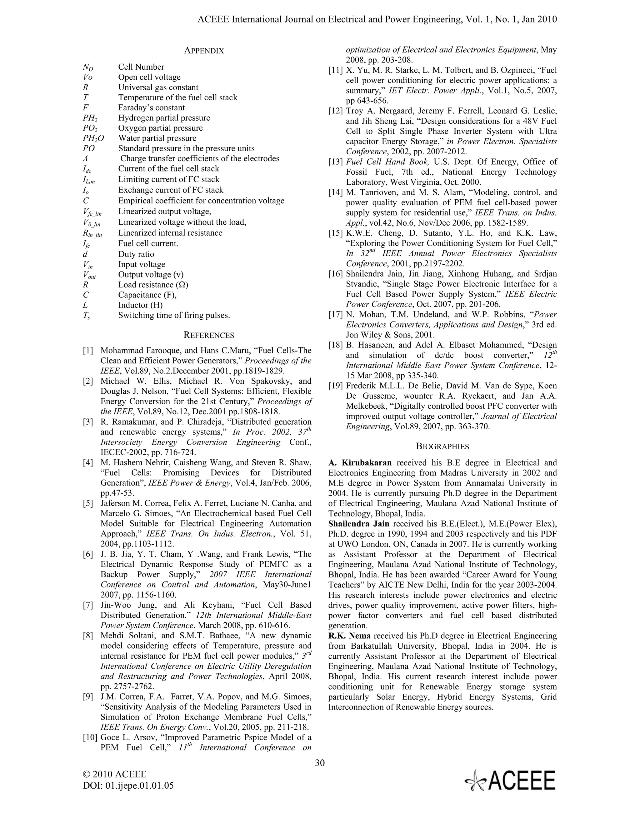The PEM Fuel Cell System with DC/DC Boost Converter: Design, Modeling ...