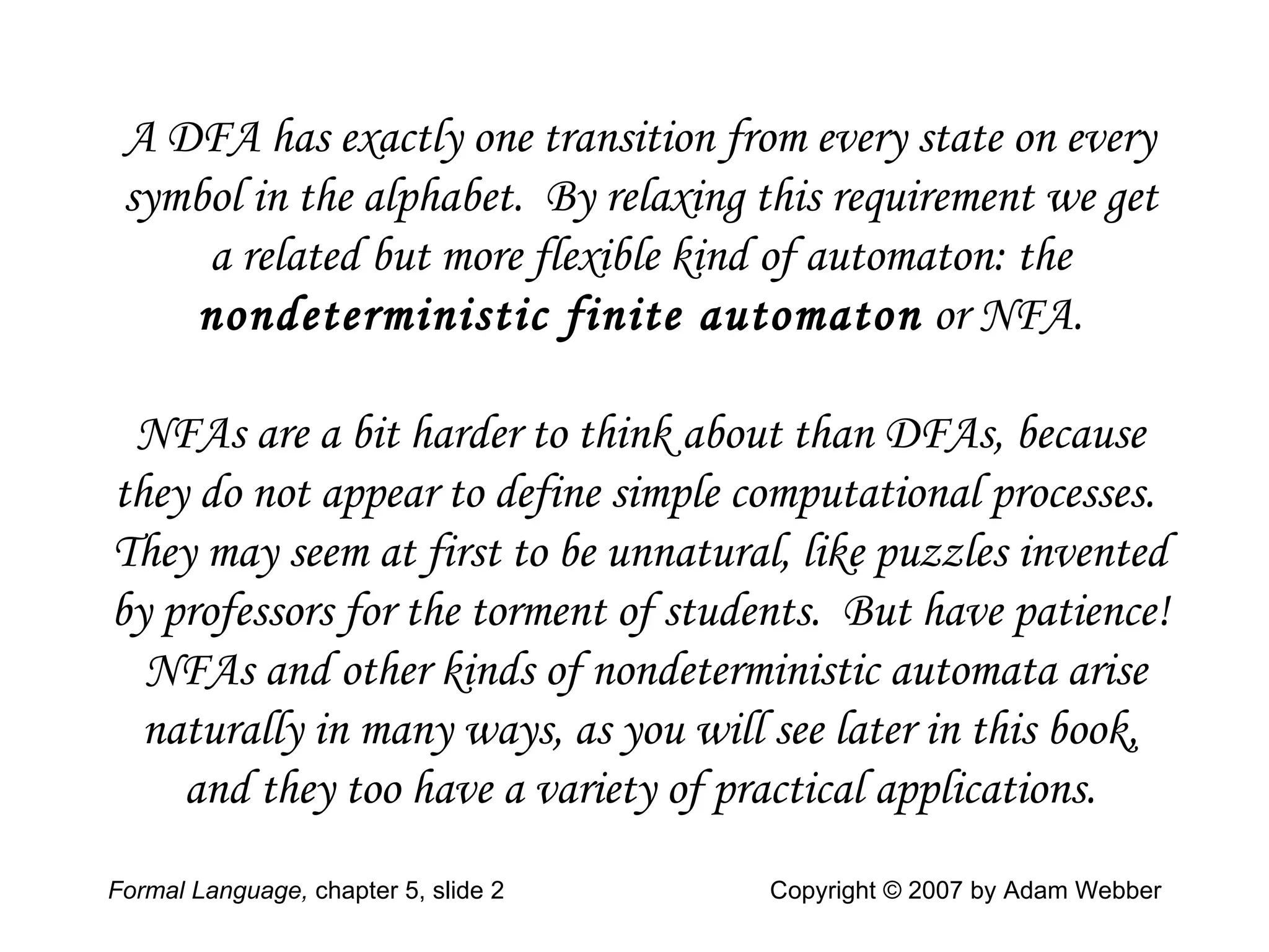 Nondeterministic Finite Automat | PPT
