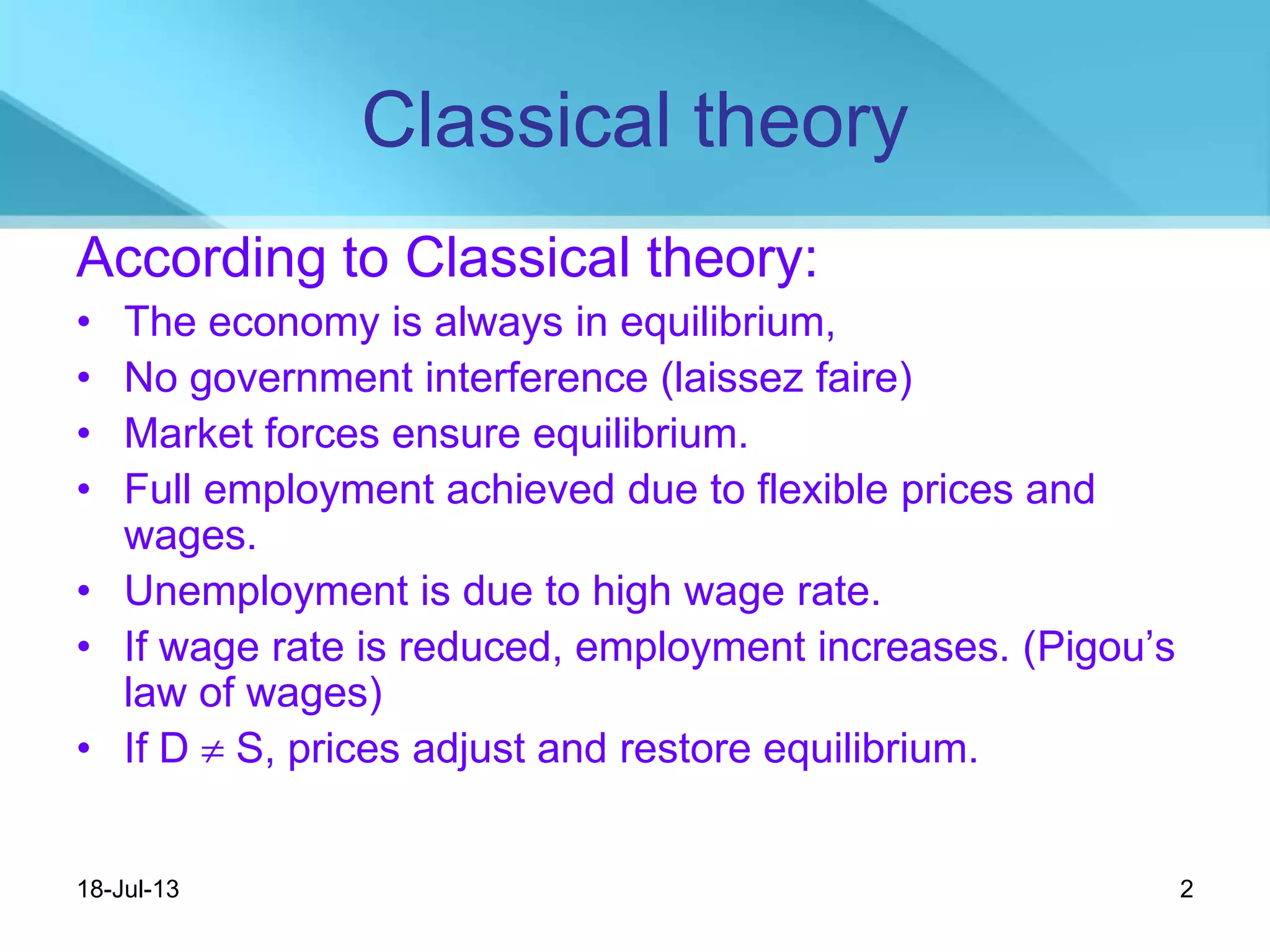 Classical model of employment | PPSX