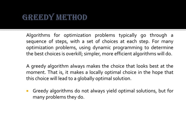 05. greedy method | PDF | Technology & Computing