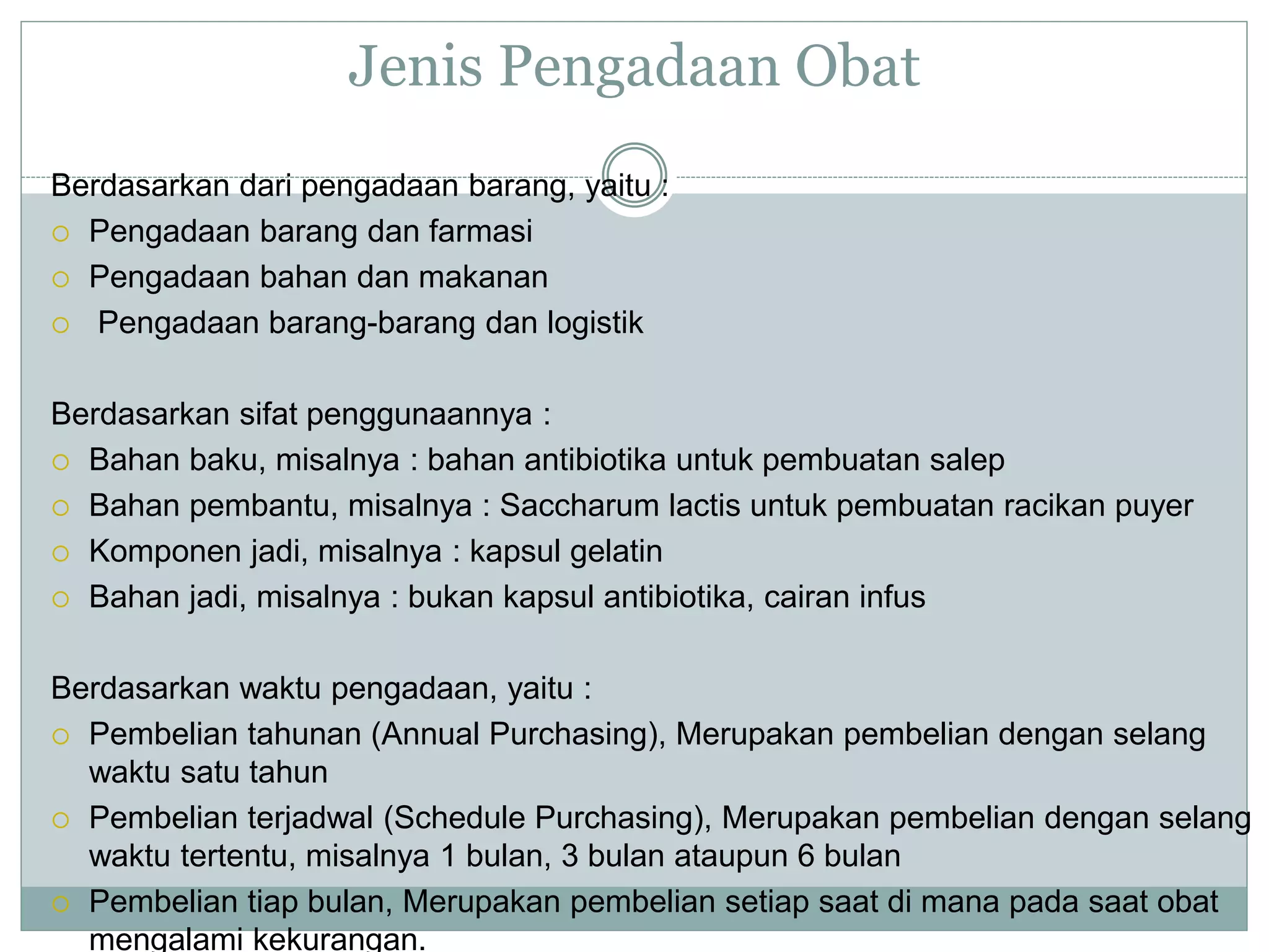 Manajemen Pengadaan Obat di rumah sakit | PPTX