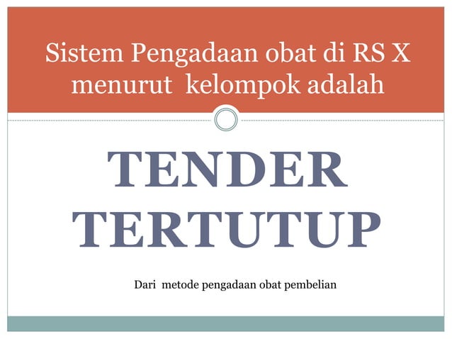Manajemen Pengadaan Obat Di Rumah Sakit Pptx