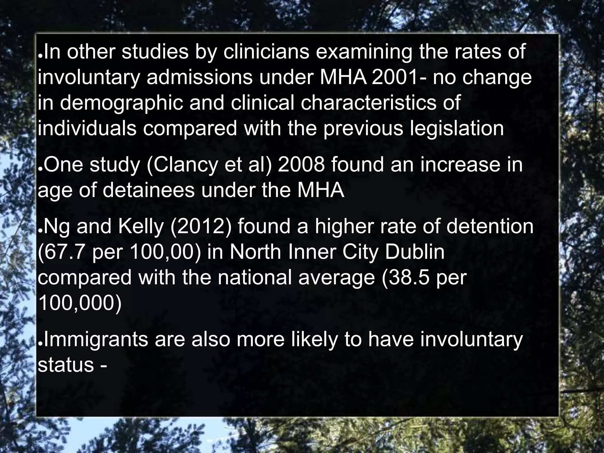 Maria Morgan: The Mental Health Act 2001 from a Clinician's Perspective ...