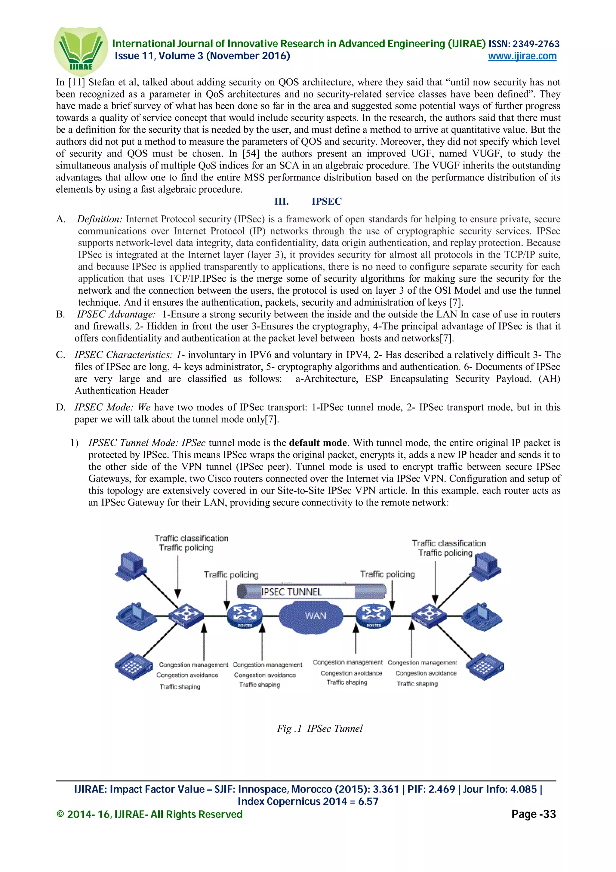 The Difference Impact on QoS Parameters between the IPSEC and L2TP | PDF
