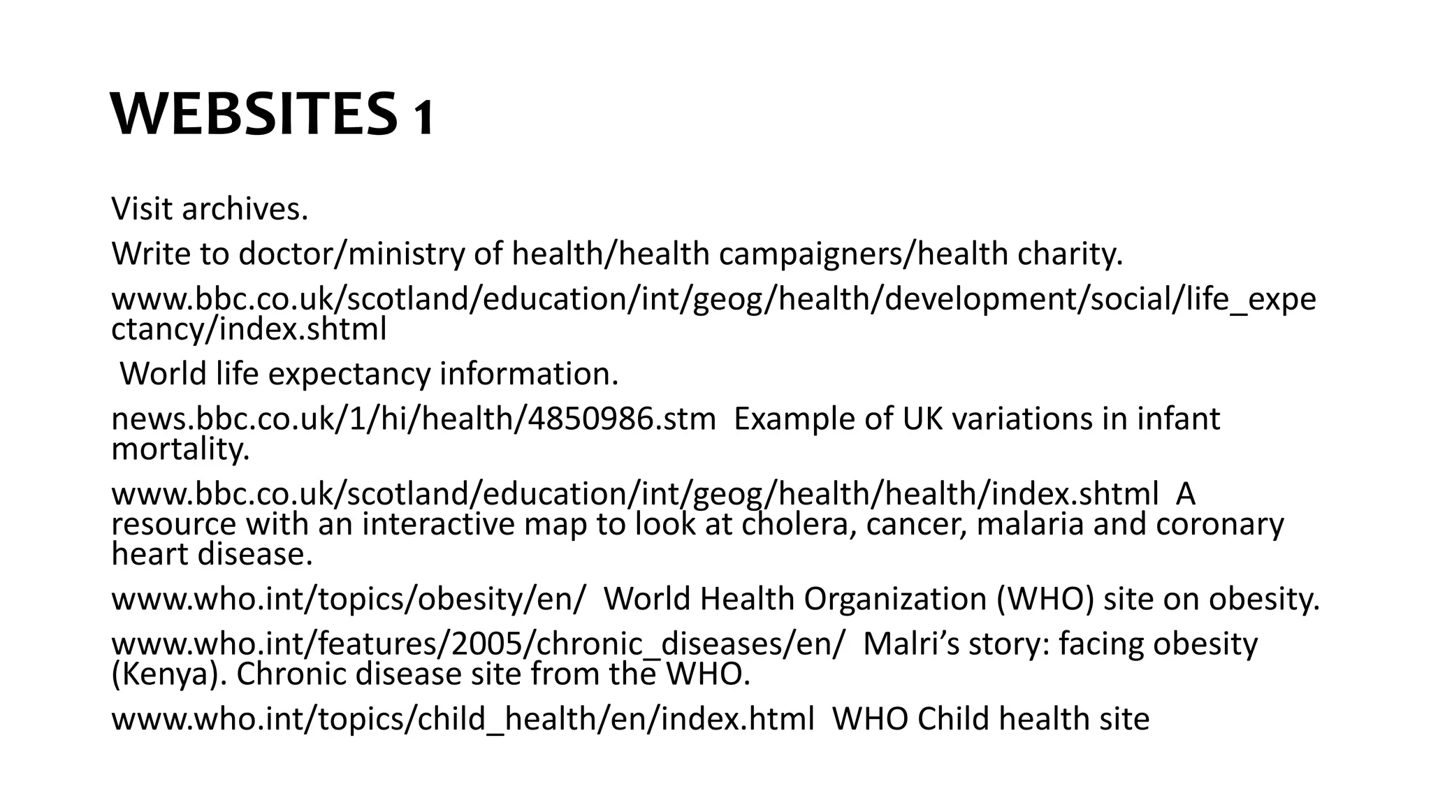 GLOBAL PERSPECTIVE CAMBRIDGE IGCSE: DISEASE AND HEALTH | PPTX