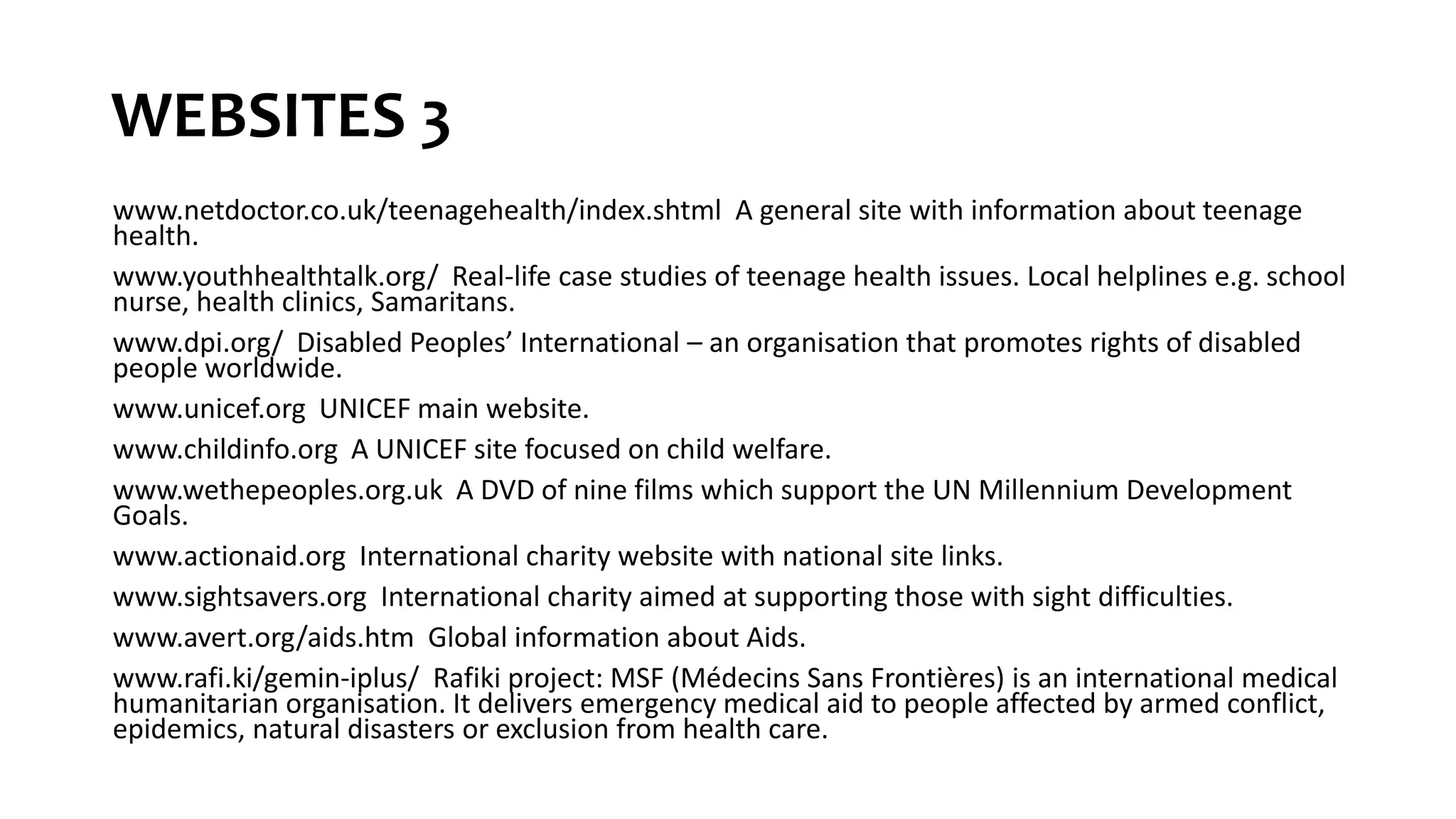GLOBAL PERSPECTIVE CAMBRIDGE IGCSE: DISEASE AND HEALTH | PPTX
