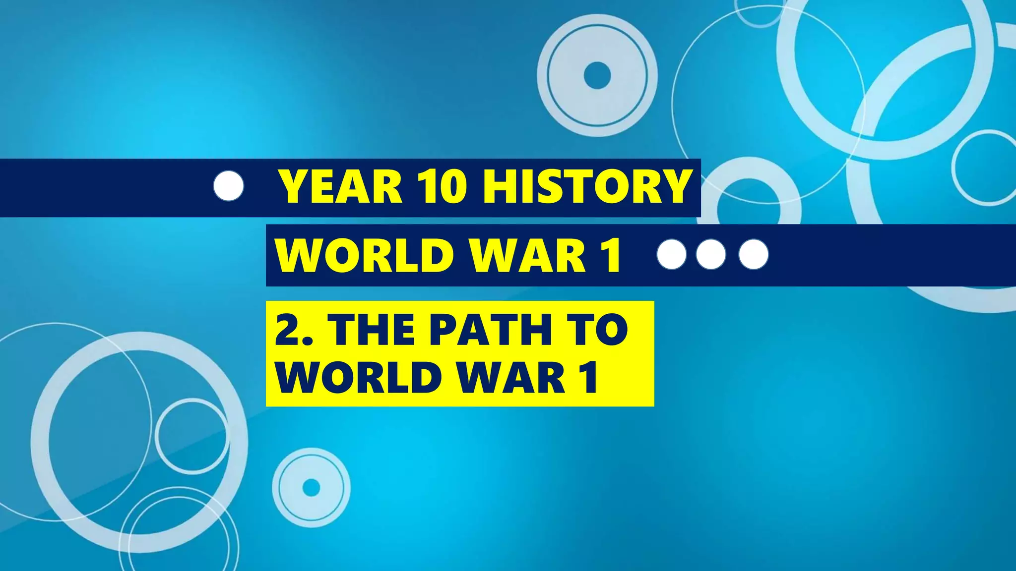HISTORY YEAR 10: THE PATH TO WORLD WAR 1 | PPT