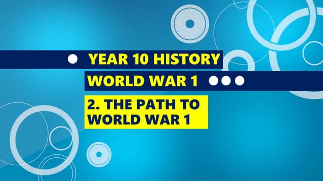HISTORY YEAR 10: THE PATH TO WORLD WAR 1 | PPT