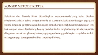METODE RITTER PADA STRUKTUR RANGKA BATANG | PPTX