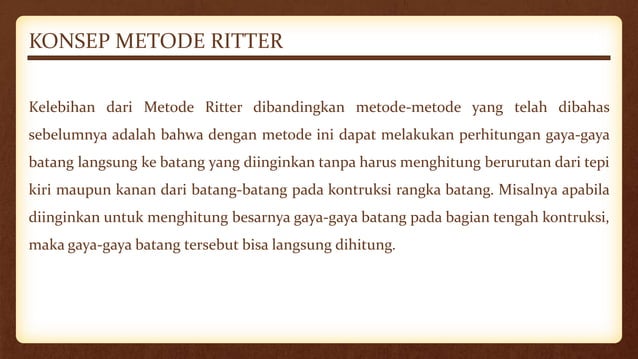 METODE RITTER PADA STRUKTUR RANGKA BATANG | PPTX