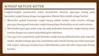 METODE RITTER PADA STRUKTUR RANGKA BATANG | PPTX