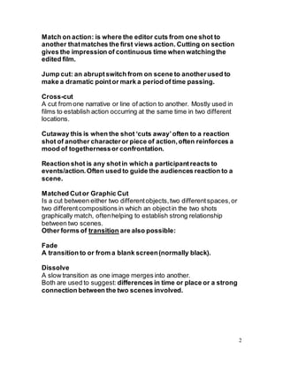 Editing a film - notes | DOCX