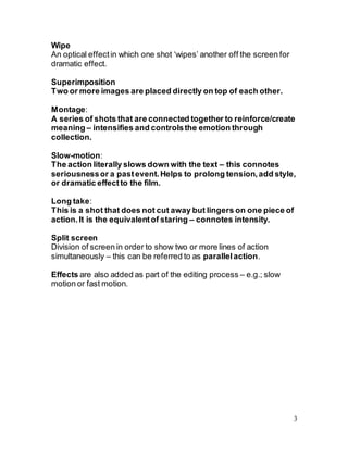 Editing a film - notes | DOCX