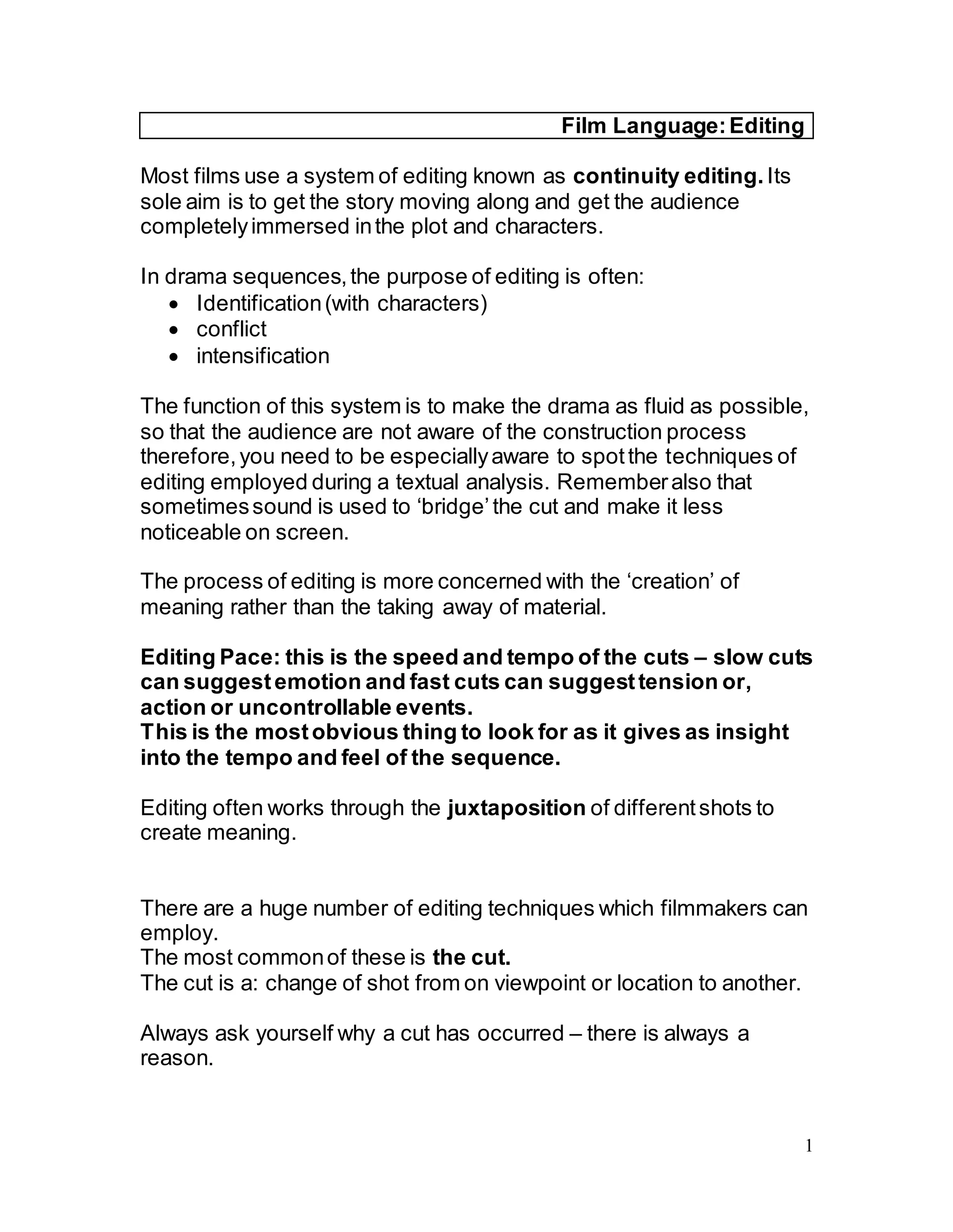 05. editing notes sheet | PDF