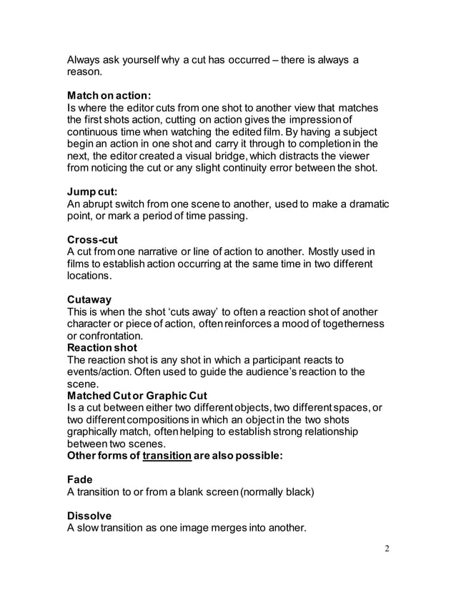05. editing notes sheet | PDF