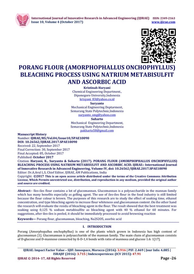 PORANG FLOUR (AMORPHOPHALLUS ONCHOPHYLLUS) BLEACHING PROCESS USING ...