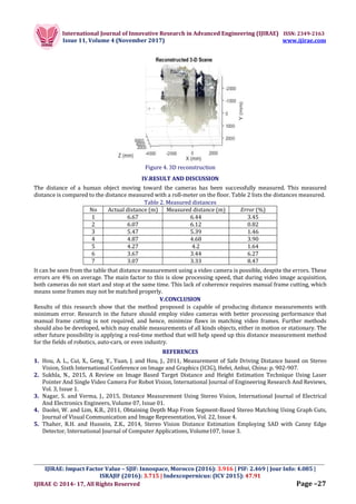 DISTANCE MEASUREMENT WITH A STEREO CAMERA | PDF