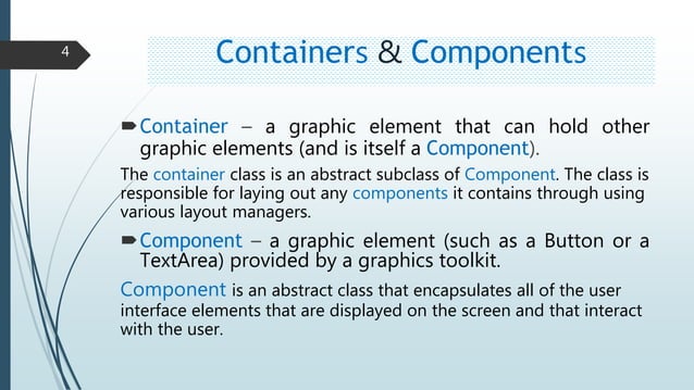 AWT Packages , Containers and Components | PPT