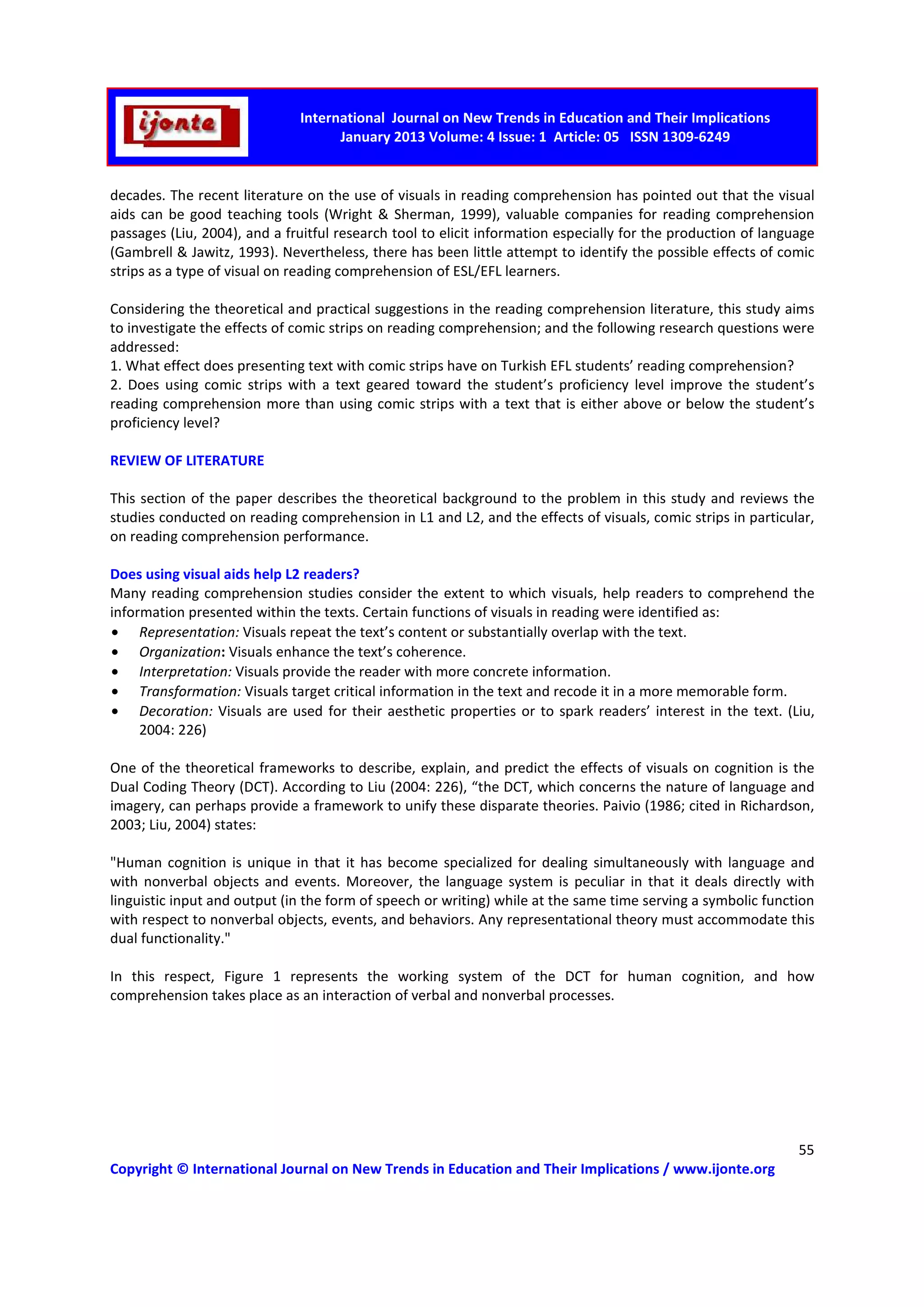 THE EFFECT OF COMIC STRIPS ON EFL READING COMPREHENSION | PDF