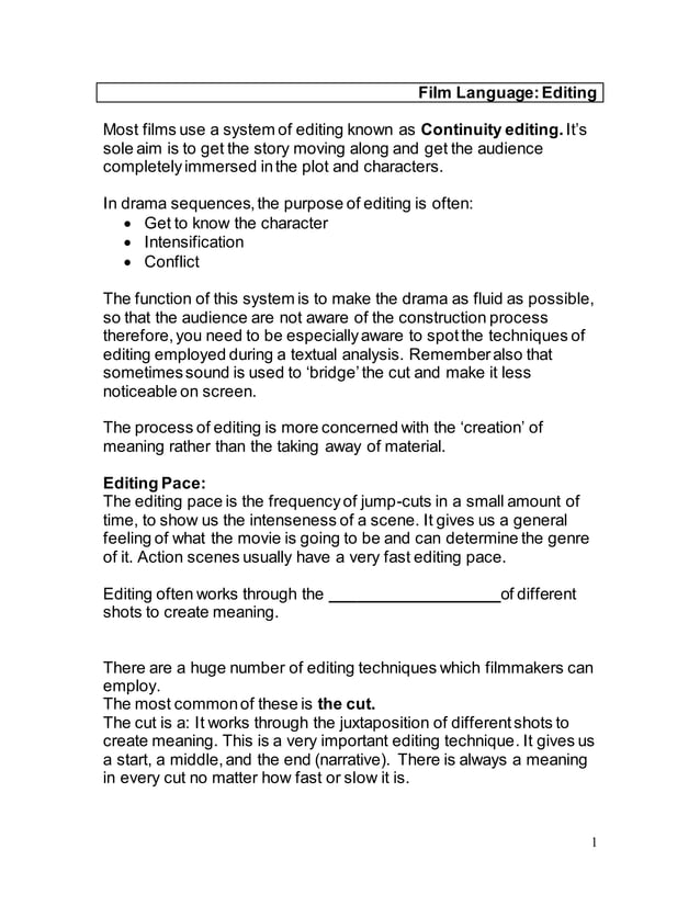 05. editing notes sheet | PDF