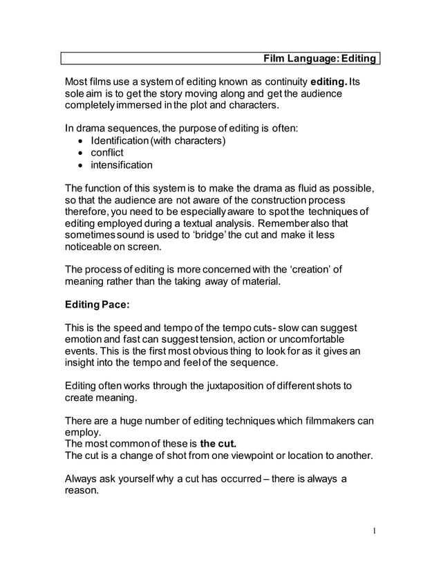 05. editing notes sheet | PDF