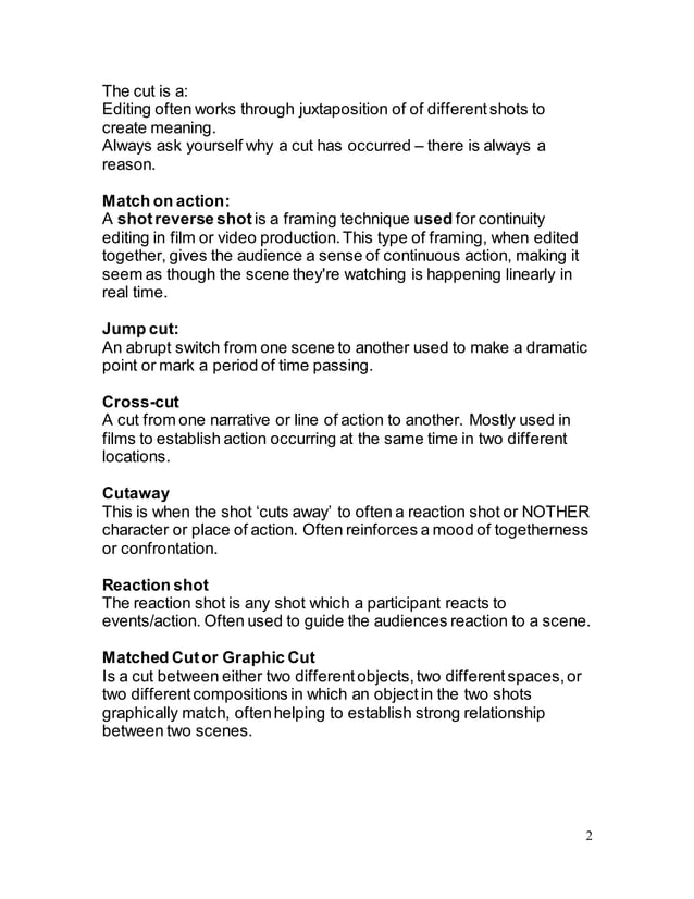 05. editing notes sheet | PDF