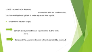GUASS’S ELIMINATION METHOD AND EXAMPLE | PPT