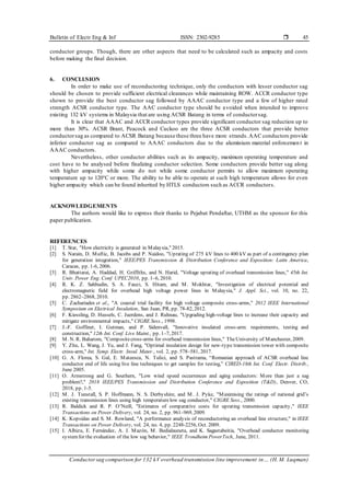 Conductor sag comparison for 132 kV overhead transmission line ...