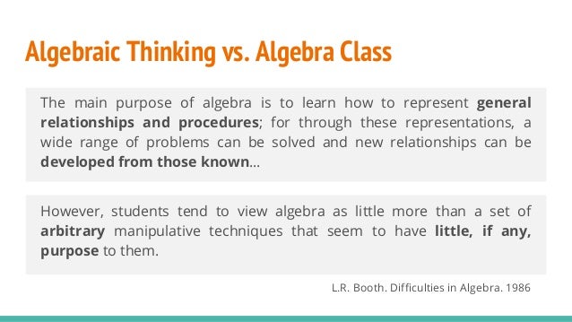 Inspire And Cultivate Algebraic Thinking