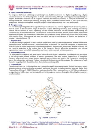OPTICAL CHARACTER RECOGNITION USING RBFNN | PDF