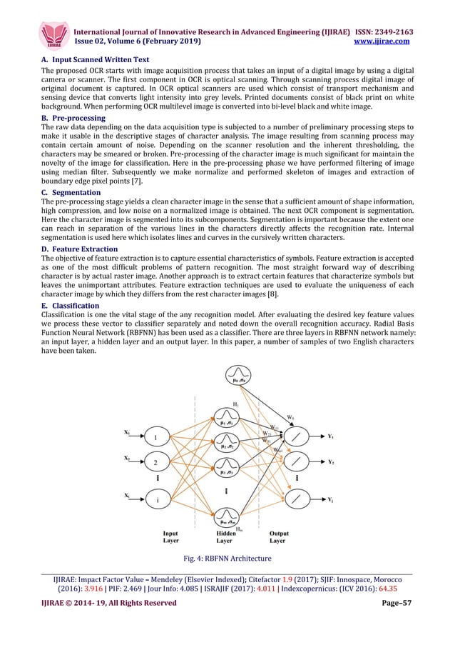 OPTICAL CHARACTER RECOGNITION USING RBFNN | PDF